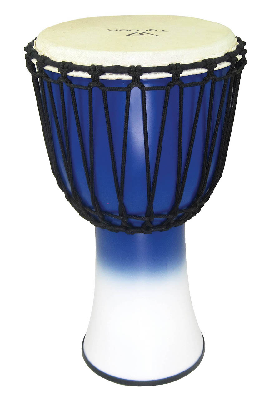 10″ Fiberglass Djembe – Rope Tuned - Blue & White Finish | Hal Leonard ...