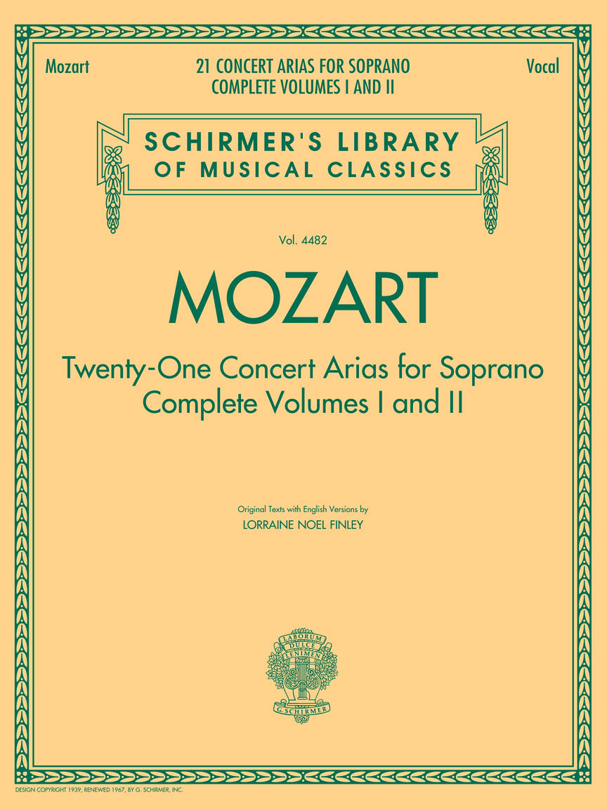 Mozart – 21 Concert Arias for Soprano - Schirmer Library of Classics ...